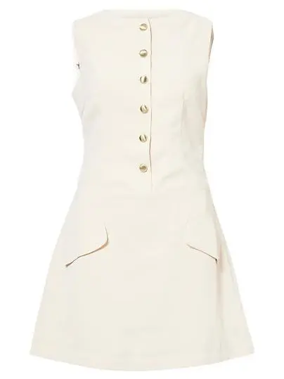 AMY LYNN Woven A-line Mini Dress - Milk