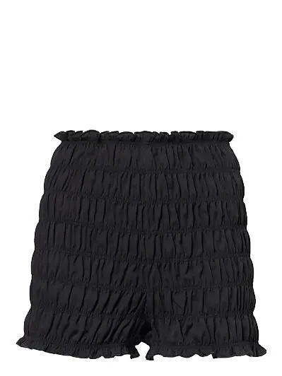AMY LYNN Shirred High-rise Stretch-woven Shorts - Black