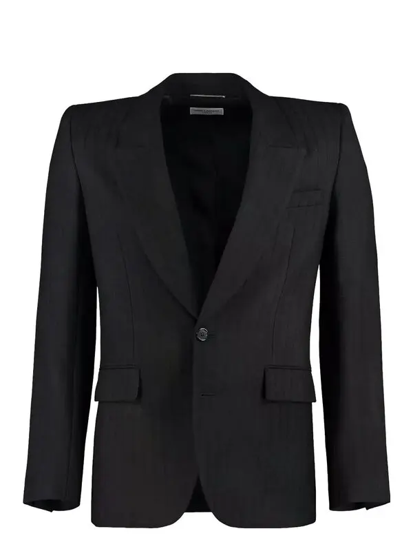 Saint Laurent Striped Suit Jacket - Black