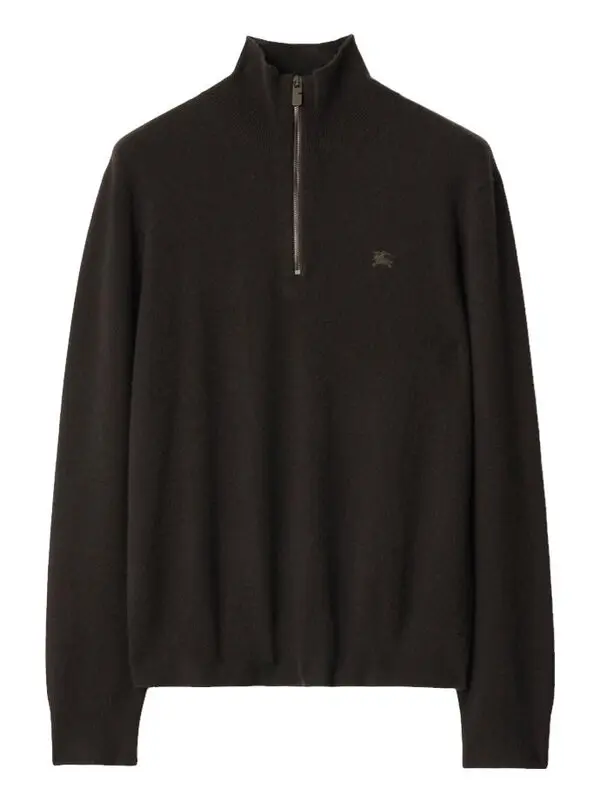 Burberry Cashmere Blend Half-zip Sweater - Scorched Brown