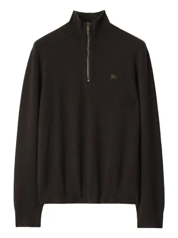 Burberry Cashmere Blend Half-zip Sweater - Scorched Brown