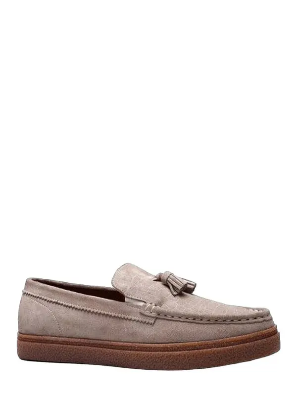 CARLOS SANTANA Tassel Loafer - Earth Grey Suede