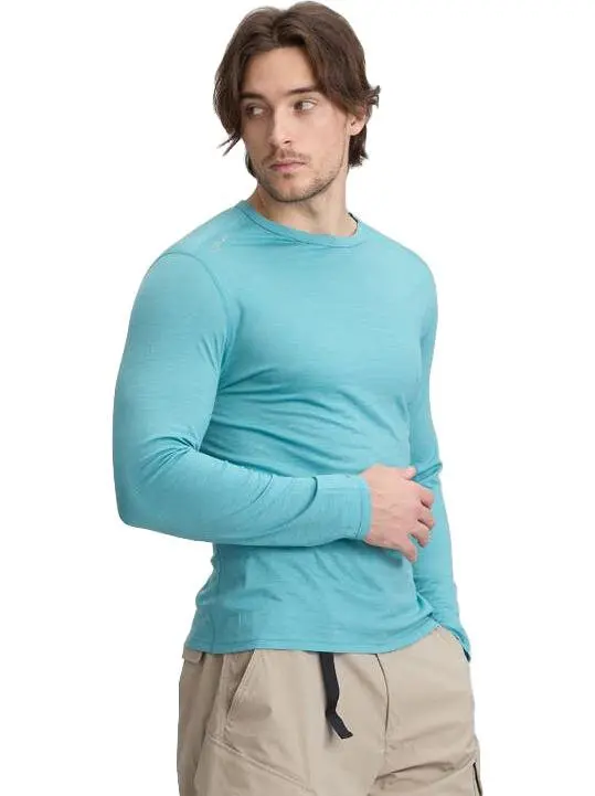 COZY ZERO 100% Merino Classic Long Sleeve Crewneck - Dusty Turqoise