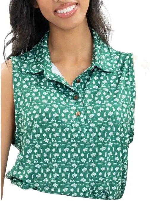 Kenny Flowers Sleeveless Golf Polo - Green