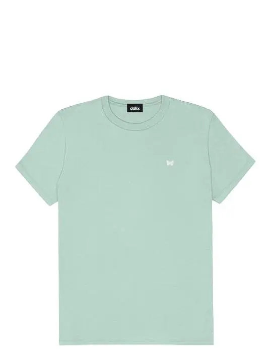 DALIX Lightweight Jersey Tee With Butterfly Detail - Dusty Blue
