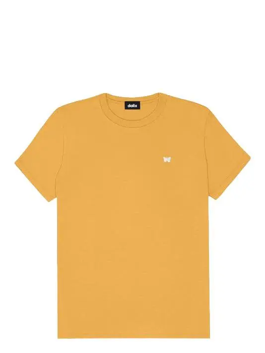DALIX Lightweight Jersey Tee With Butterfly Detail - Mustard
