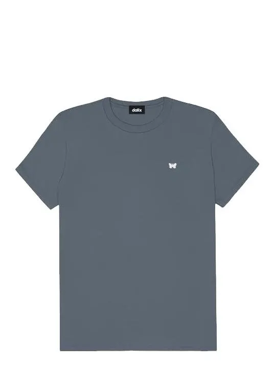 DALIX Lightweight Jersey Tee With Butterfly Detail - Vintage Navy
