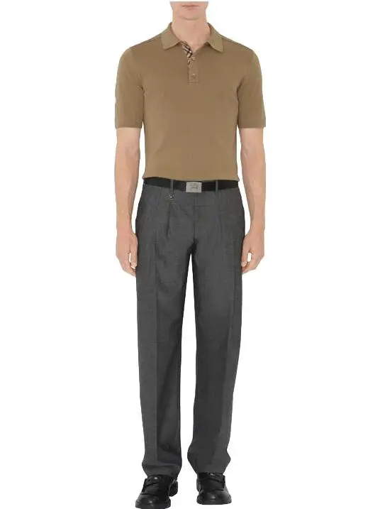 Burberry Wool Polo Shirt - Flax