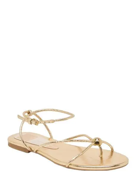 Dolce Vita Kenley Ankle Strap Sandal - Gold Distressed Leather