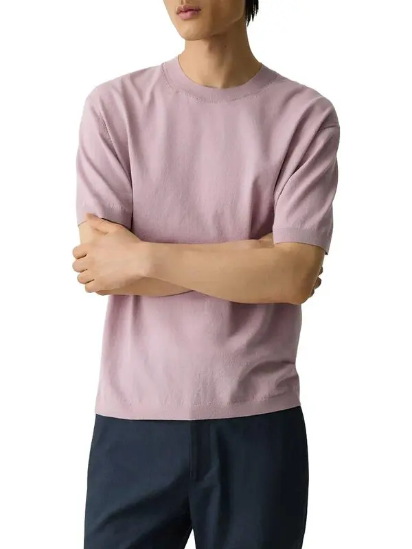 Theory Relaxed Crewneck T-shirt - Pale Mauve