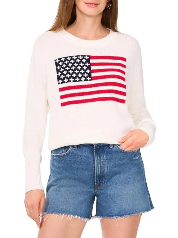 Vince Camuto Graphic Sweater - Antique White