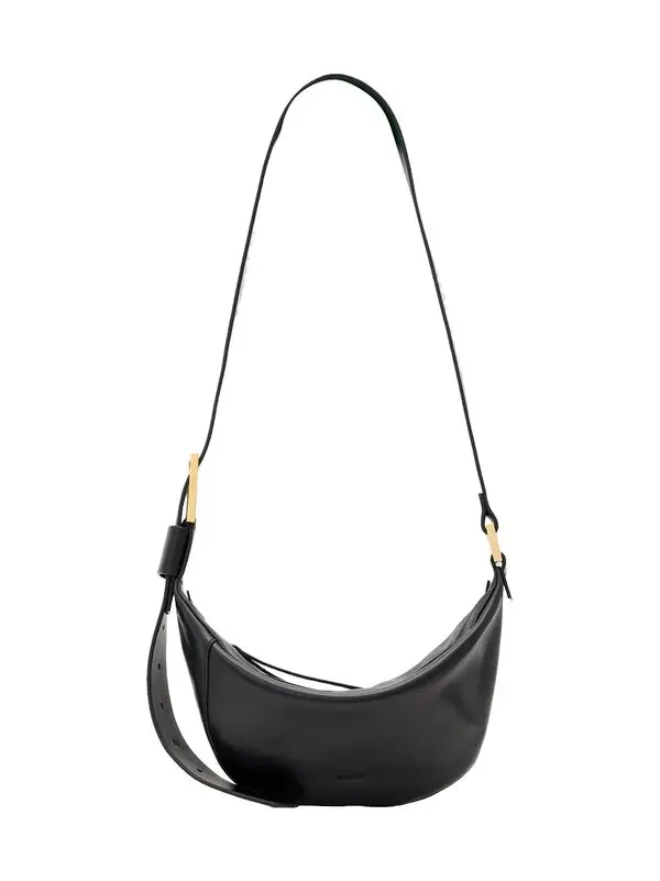 ALLSAINTS Leather Crescent Crossbody Bag - Black
