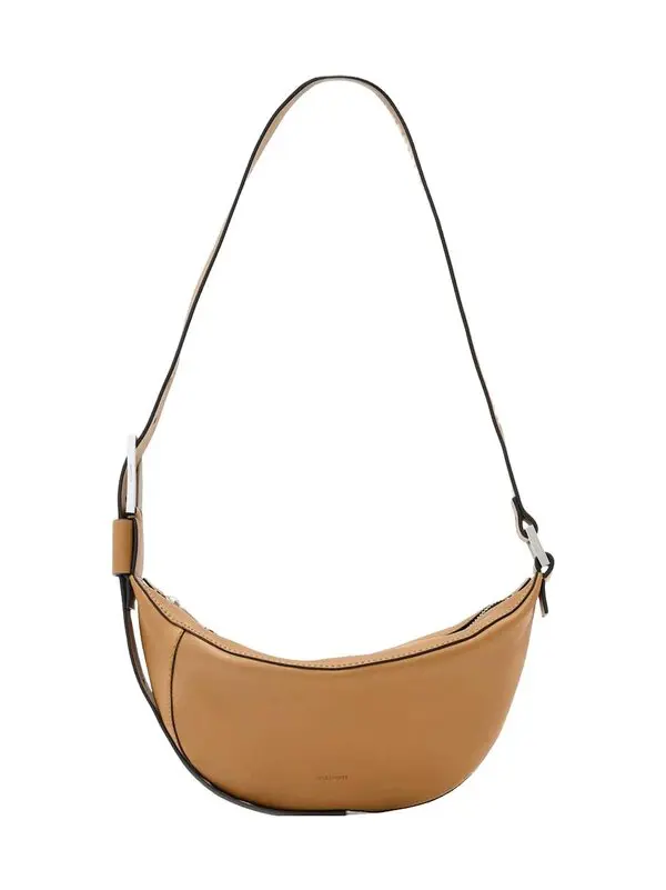 ALLSAINTS Leather Crescent Crossbody Bag - Toffee Brown