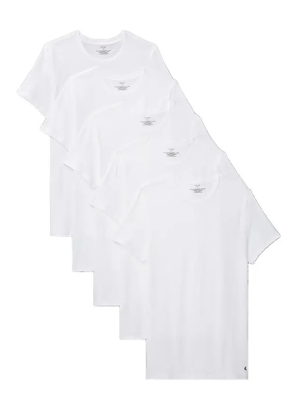 Calvin Klein Cotton Classics 5-pack Classic Fit Crewneck T-shirt - White