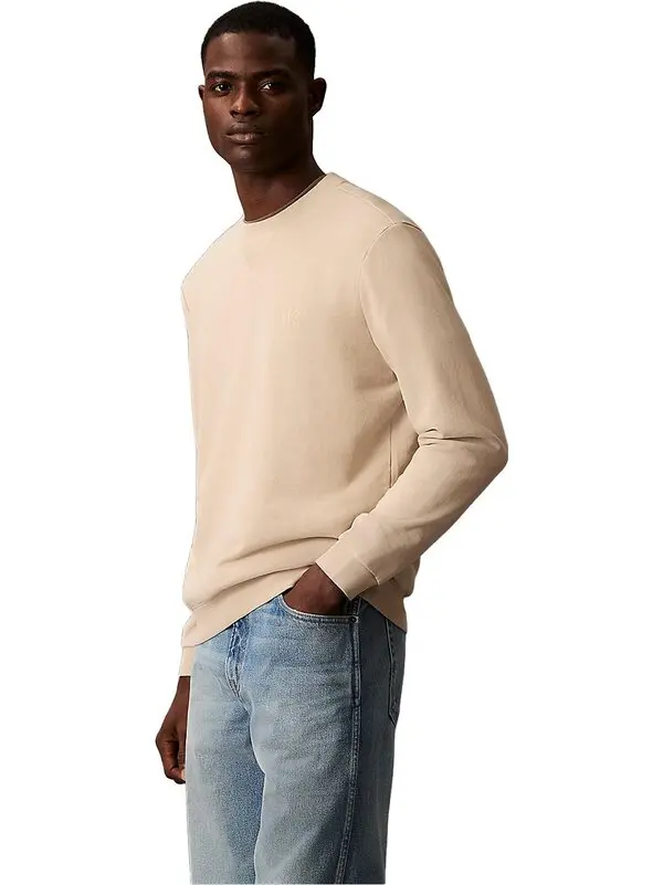 Calvin Klein Washed Terry Classic Sweatshirt - White Pepper