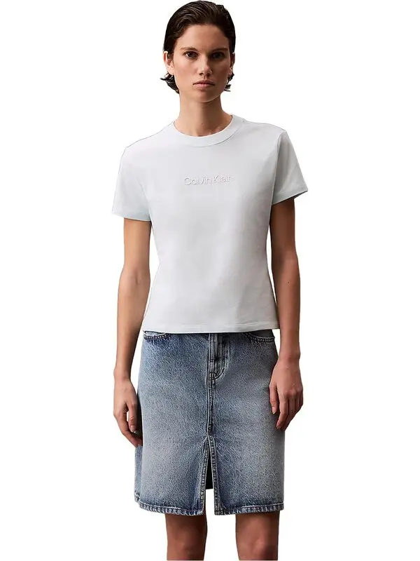 Calvin Klein Slim-fit Cotton Stretch T-shirt - Whispering Blue