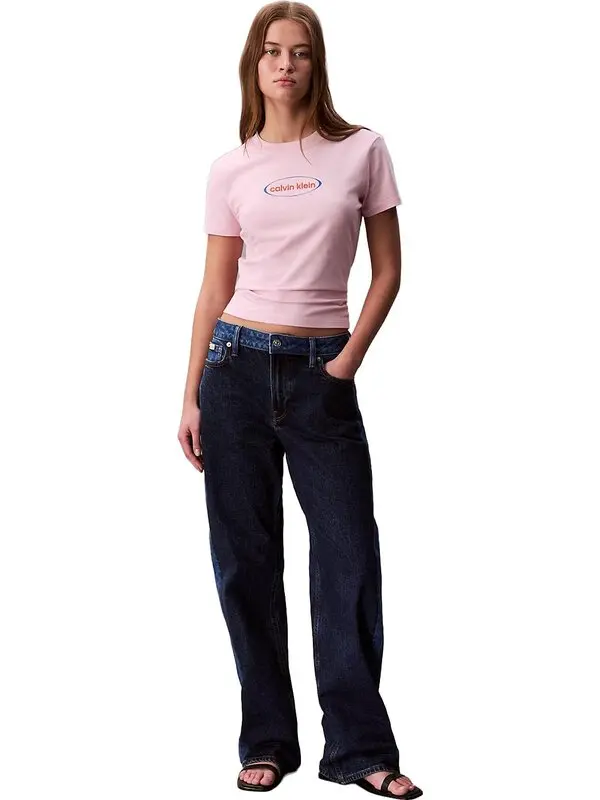 Calvin Klein Slim T-shirt With Logo - Sweet Pink
