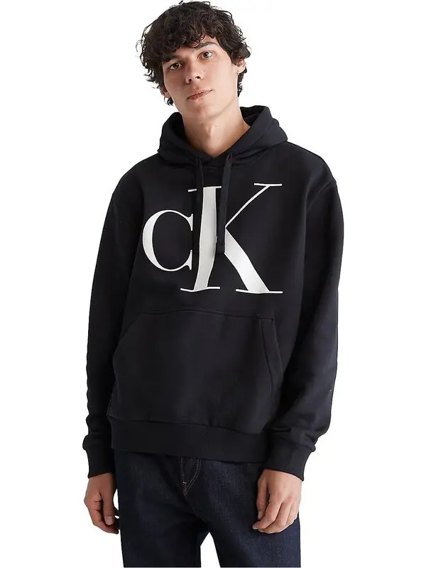 Calvin Klein Monogram Fleece Hoodie - Black Beauty