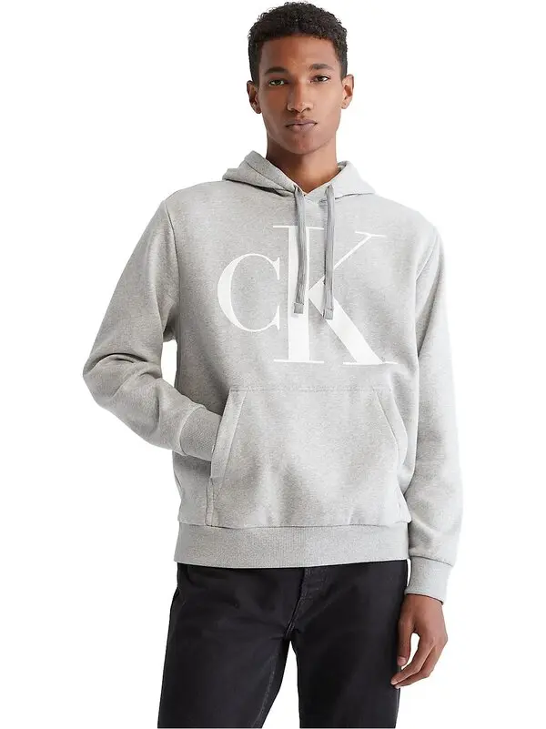 Calvin Klein Monogram Fleece Hoodie - Heroic Grey Heather
