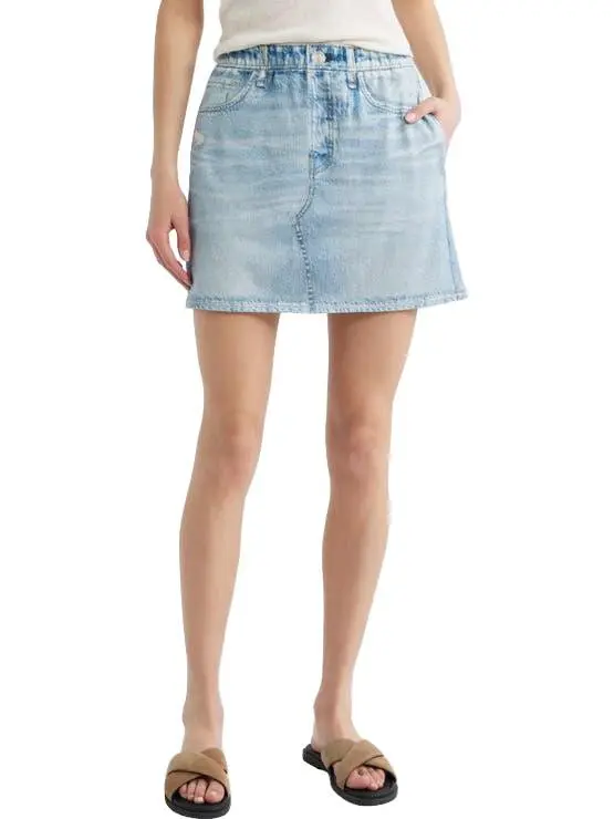 Rag & Bone Miramar Faux Denim Mini Skirt - Meadow Blue