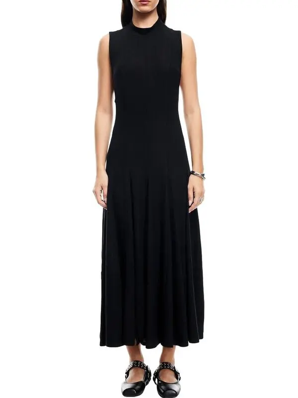 Lioness Sleeveless Mock Neck Maxi Dress - Onyx