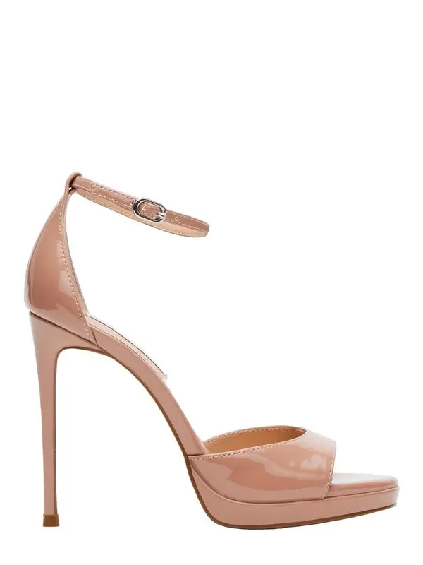 Steve Madden Wiley Open Toe Stiletto Heel - Blush Patent