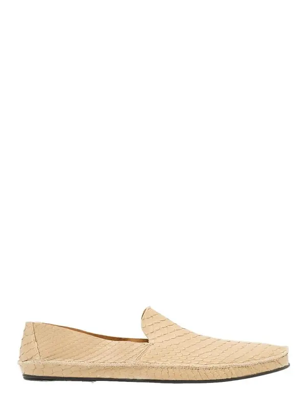THE ROW Tyler Python Moccasin Loafers - Nougat