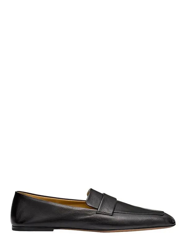 THE ROW Leather Loafers - Black