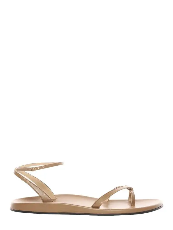 THE ROW Hugh Leather Ankle-strap Sandals - Beige