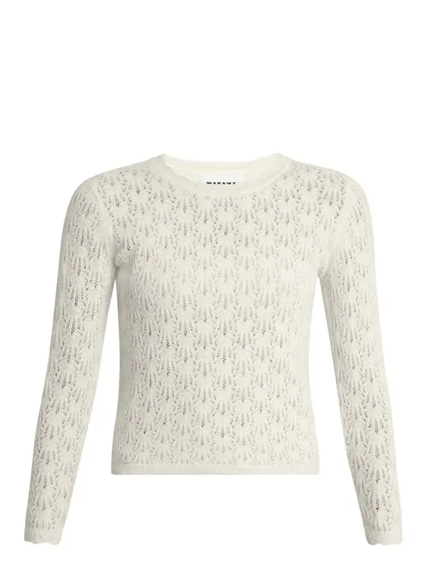 Isabel Marant Obeline Pointelle Crewneck Sweater - Ecru