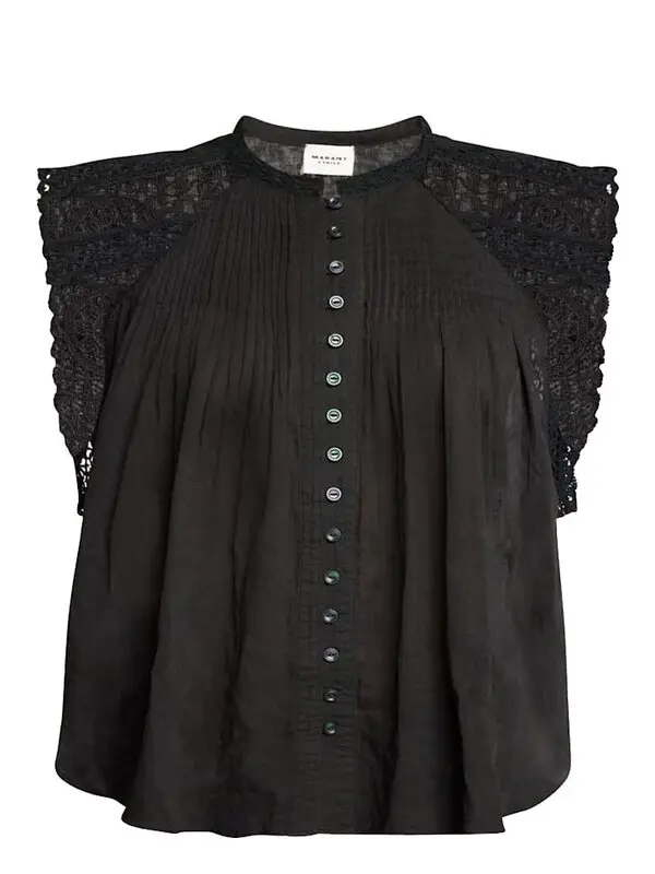 Isabel Marant Gresia Sleeveless Lace Top - Black