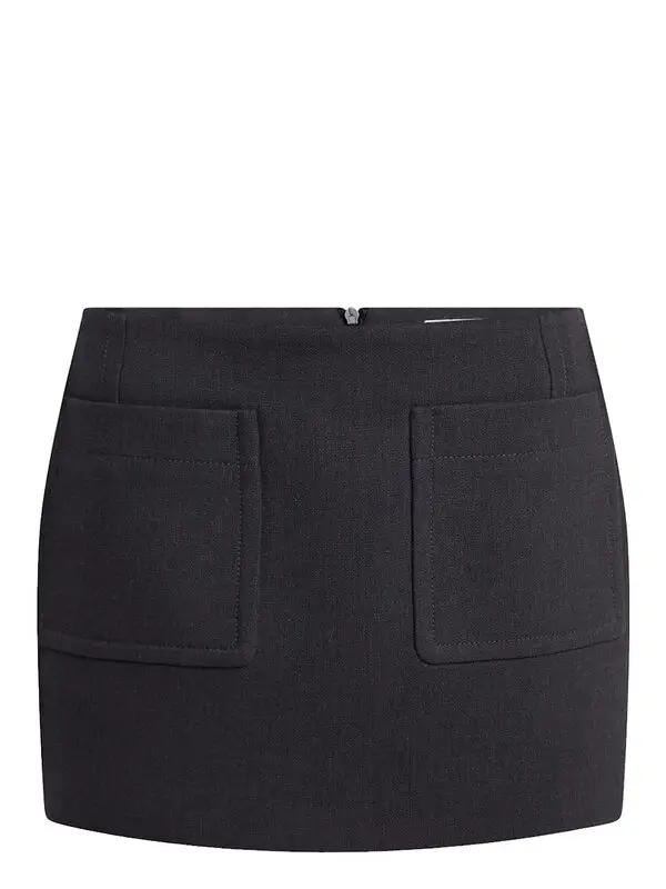 Bottega Veneta Light Structured Cotton Mini Skirt With Patch Pockets - Antracite