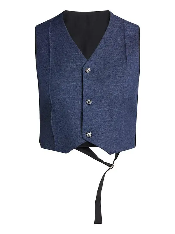 Bottega Veneta Melange Wool Drill Vest - Indigo