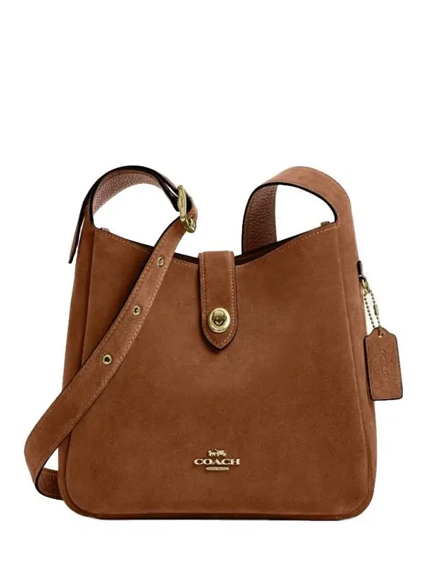 COACH Hadley Convertible Crossbody Bag - Suede/gold/sienna