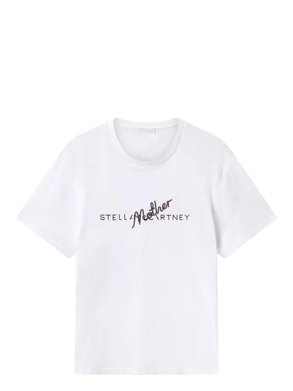 Stella McCartney Mother Sequins Boxy T-shirt - Pure White