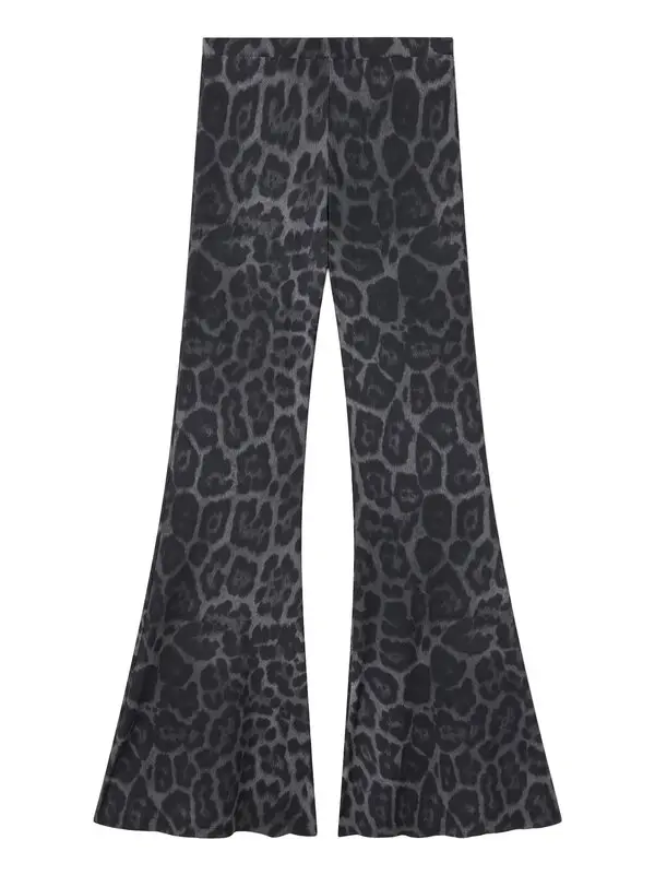 Stella McCartney Leopard-print Flared Pants - Ash Grey
