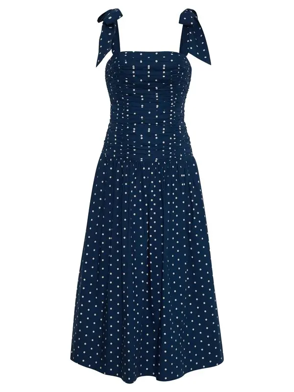 Cara Cara Rahi Midi Dress - Dots Navy