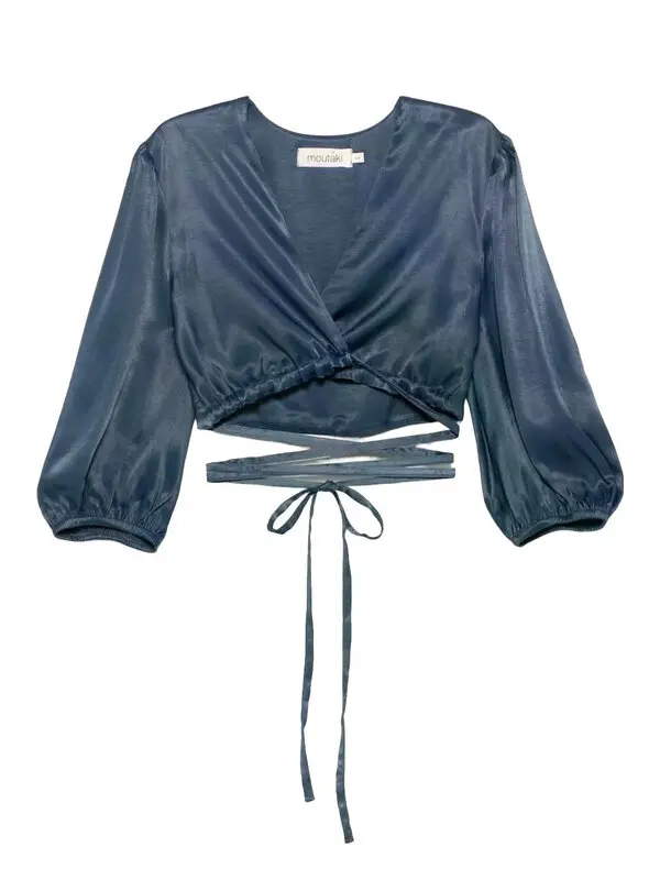 MOUTAKI Satin Blouse - Blue