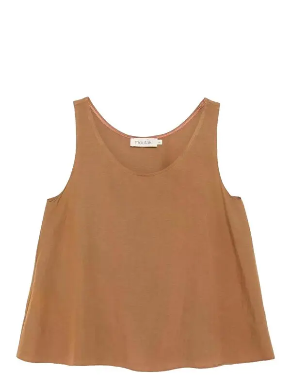 MOUTAKI Slub-texture Tank Top - Brown
