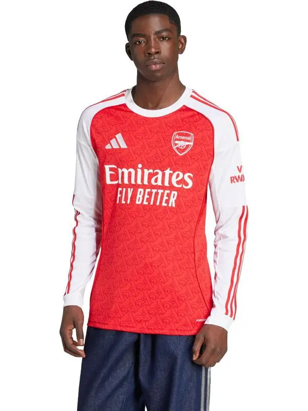 Adidas Arsenal 25/26 Long Sleeve Home Jersey - Better Scarlet / White