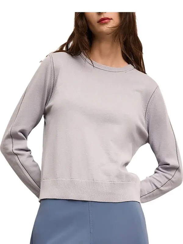 M.M.LAFLEUR Larissa Pointelle Knit Sweater - Powder Blue