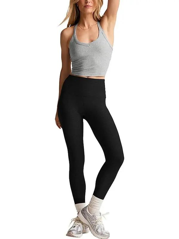 Beyond Yoga On The Up Cropped Tank Top - Silver Mist