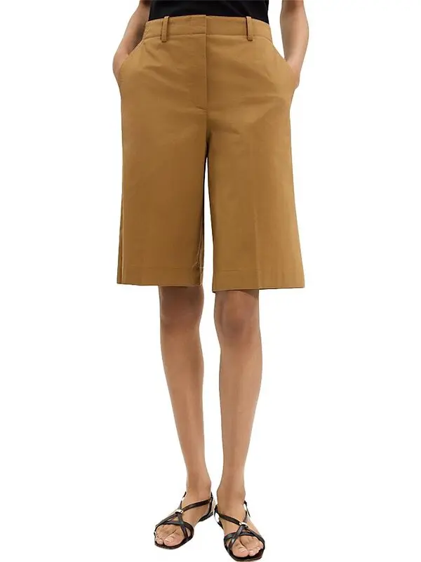 Theory Relaxed Cotton Shorts - Bronze