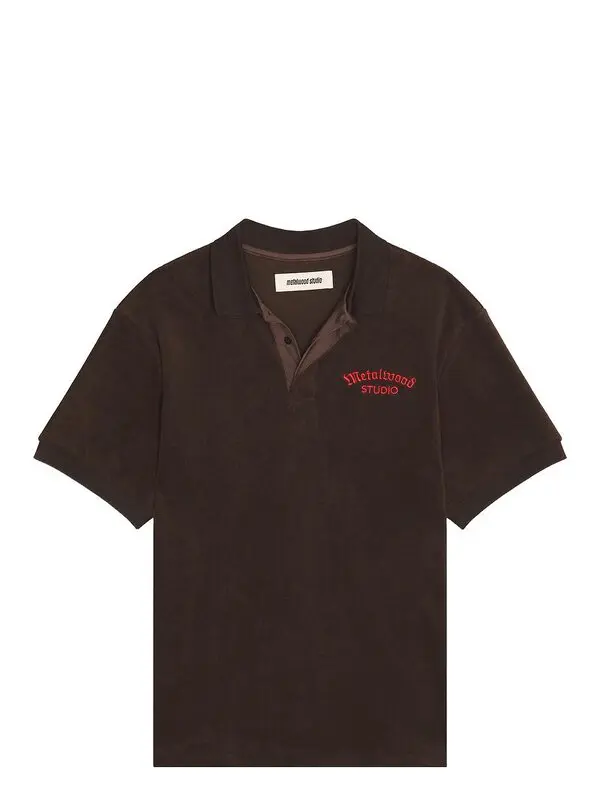 METALWOOD STUDIO Medieval Terry Polo In Brown - Dark Chocolate