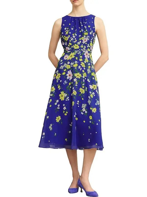 HOBBS LONDON Carly Midi Dress - Blue Multi