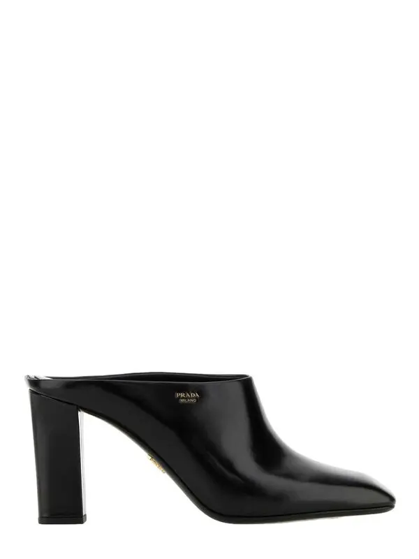 Prada Leather Mules - Black