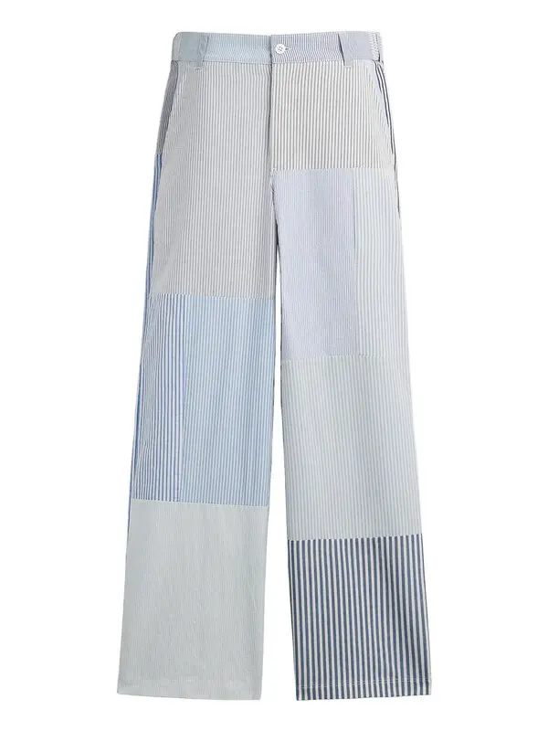 COACHTOPIA Patchwork Striped Wide Leg Pants - Blue Multi