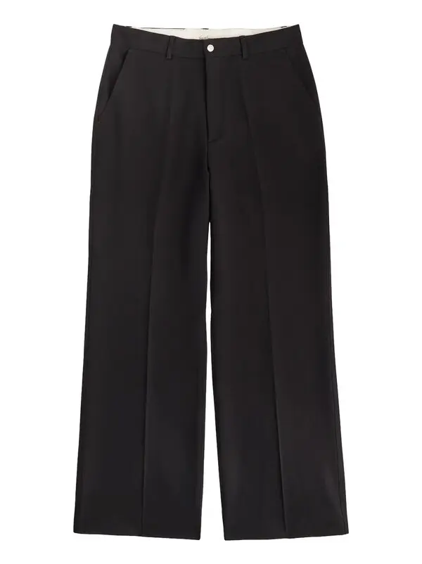 SECOND / LAYER Stretch-wool Trousers - Black