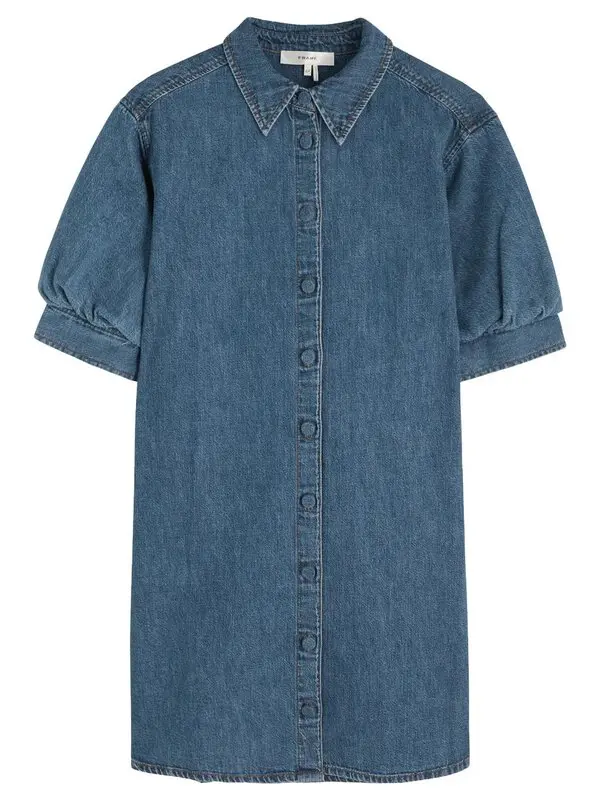 FRAME The Play Denim Mini Dress - Blue