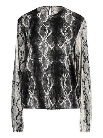 Liviana Conti Snakeskin Print Top - Black